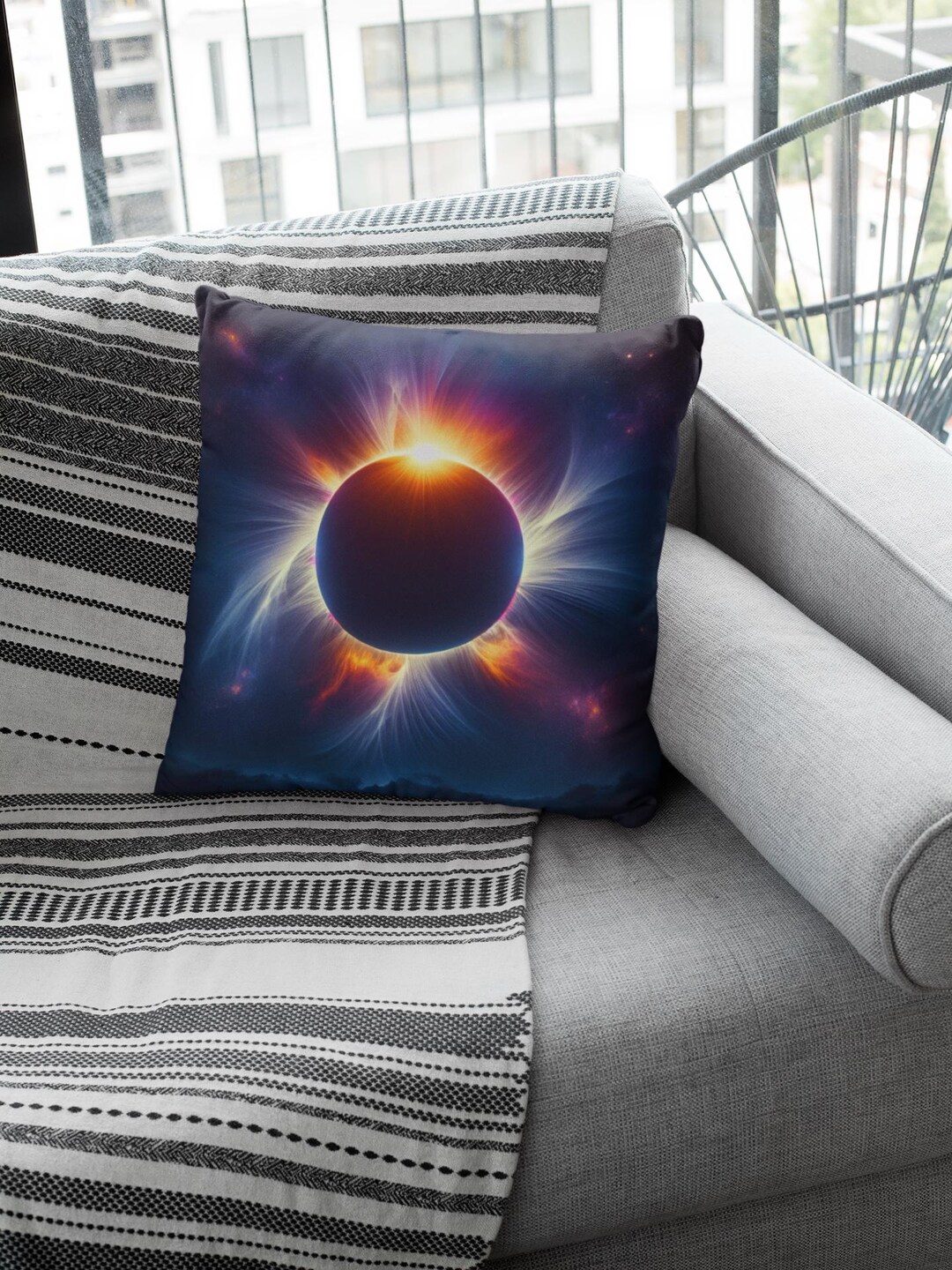 Celestial Sunburst Pillow, Cosmic Decor, Astronomy Gift, Space Lover ...