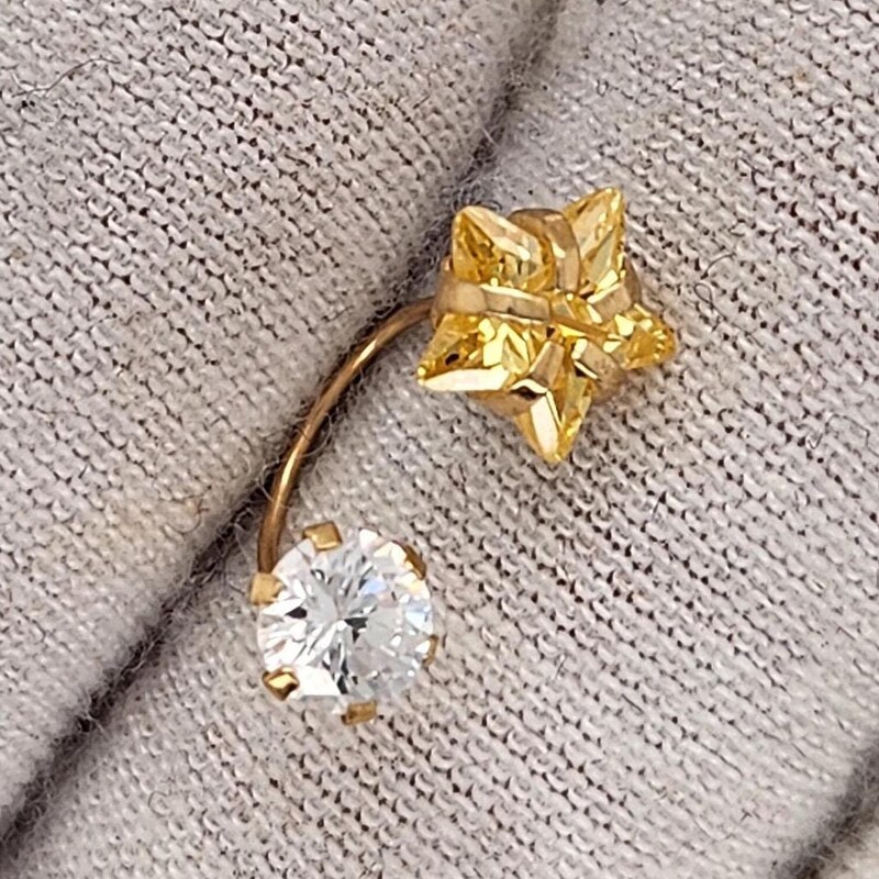 14k Gold Navel Ring - Etsy