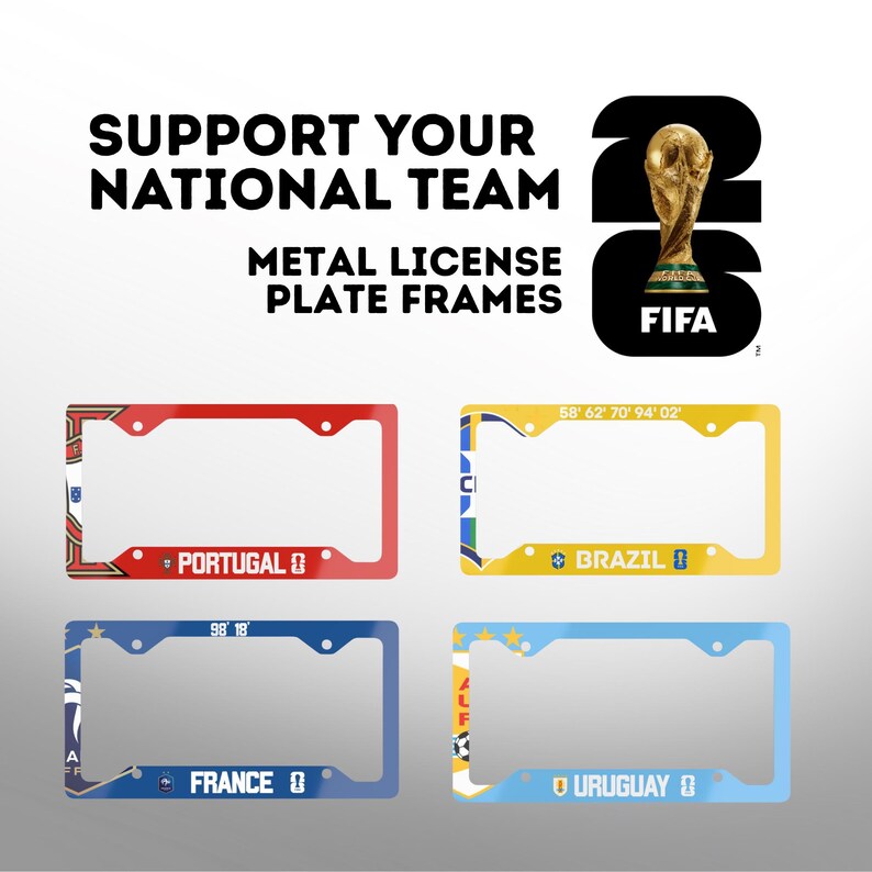 World Cup 2026 License Plate Frame – Custom Country Design, Soccer Fan ...