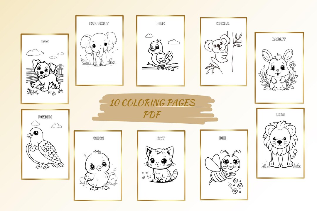 10 Printable Digital Coloring Pages - Etsy