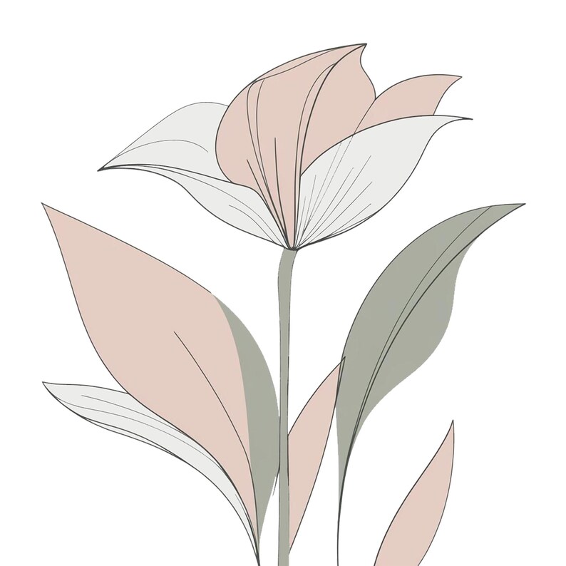 10 Minimalist Flower Designs PNG Clipart Bundle, Transparent Background ...