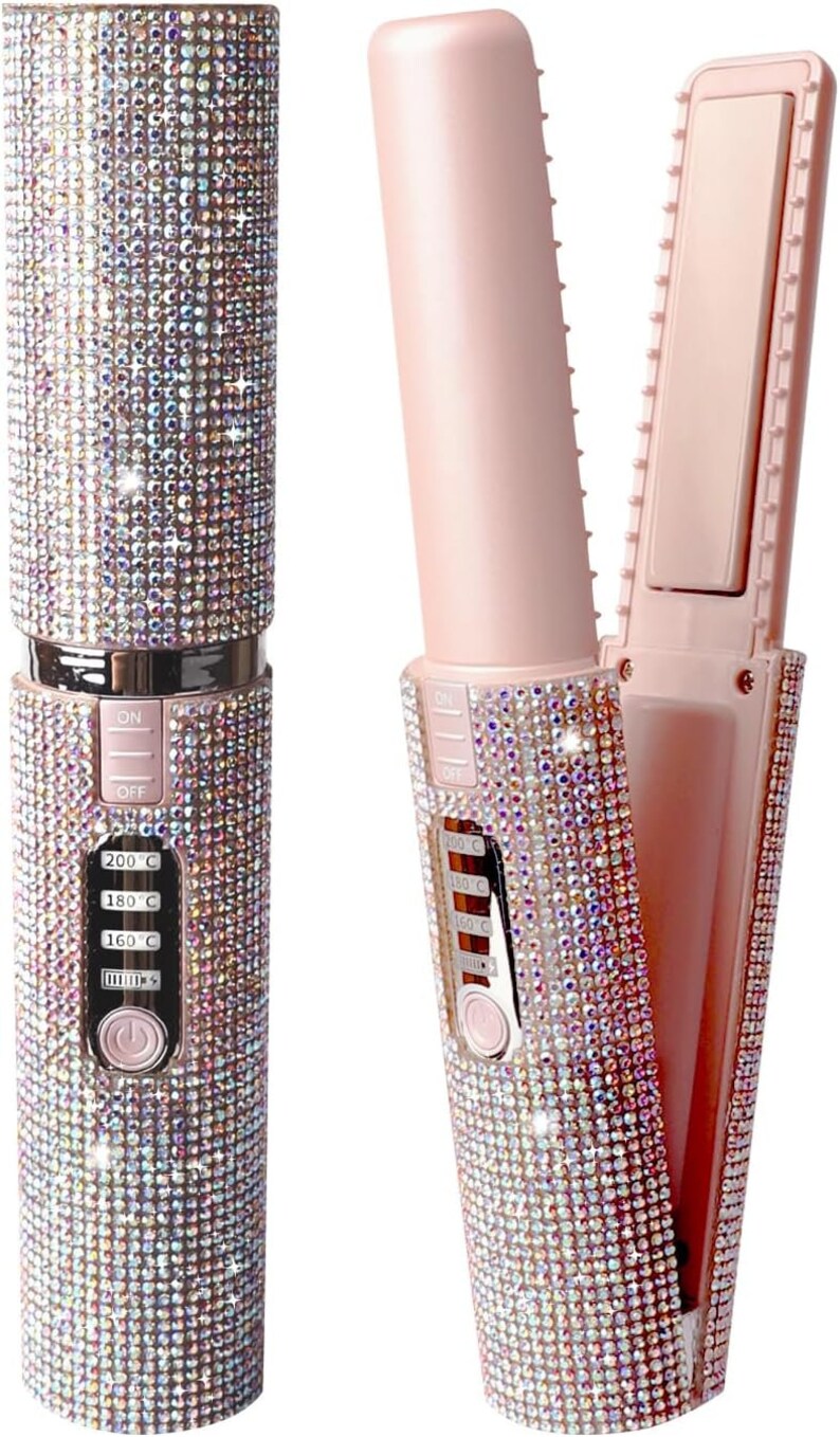 Viral Tiktok Beauty: Bedazzled USB Trendy Flat Iron - Etsy