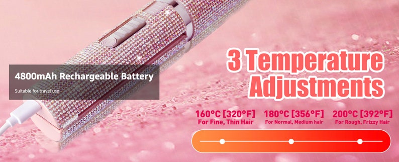 Viral Tiktok Beauty: Bedazzled USB Trendy Flat Iron - Etsy