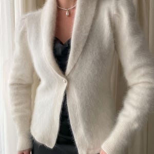 Vintage Monsoon Angora Cardigan, Milk Puff Sleeve Knit, Size 42 - Etsy