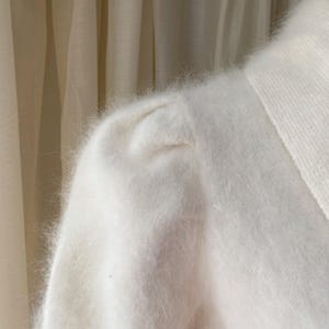 Vintage Monsoon 80% Angora Puffy Cardigan,milk Angora Puff Sleeve ...
