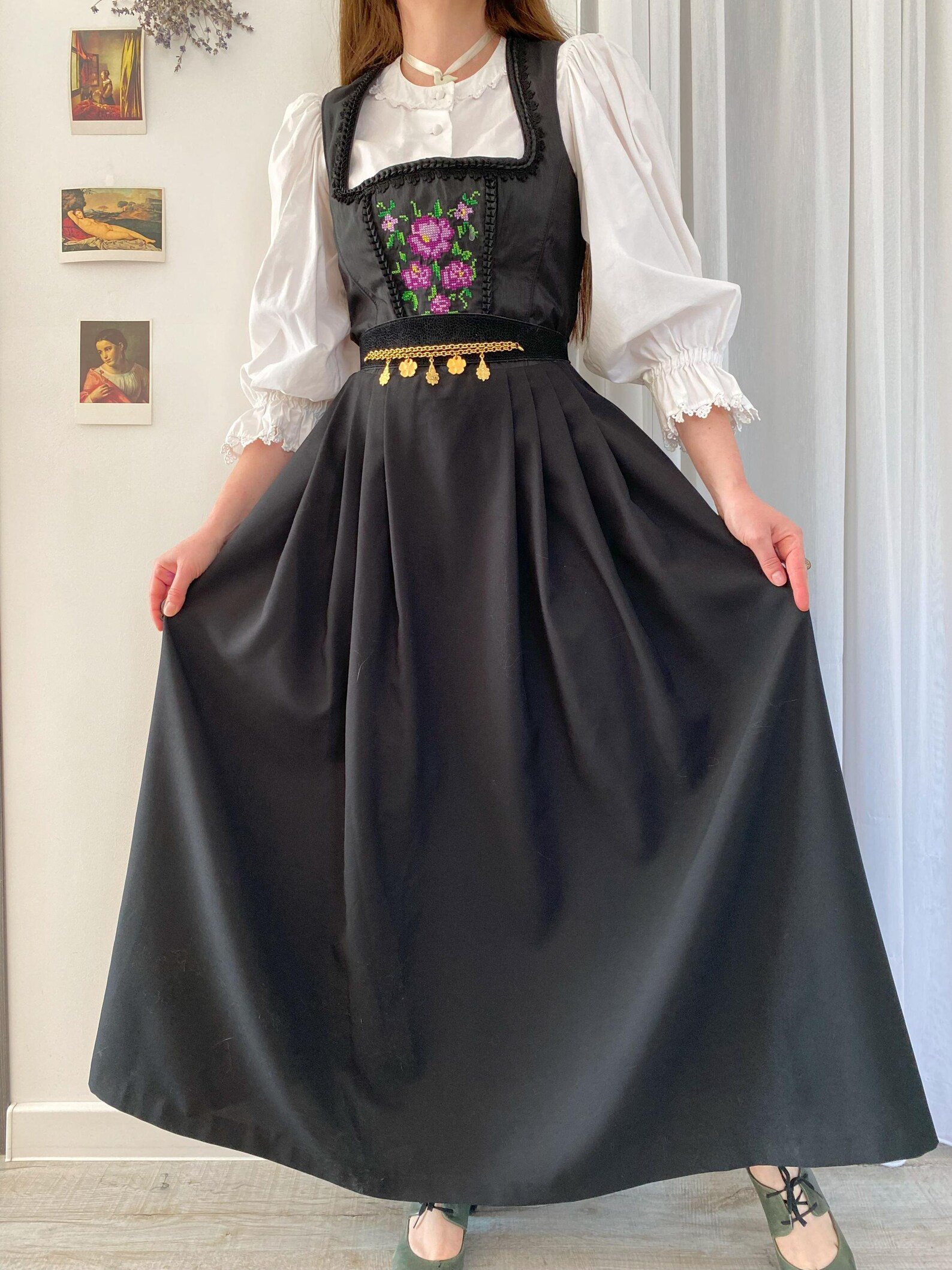 Vintage Country Line Trachten Octoberfest Dress / Austrian Dirndl Folk ...