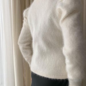 Vintage Monsoon 80% Angora Puffy Cardigan,milk Angora Puff Sleeve ...
