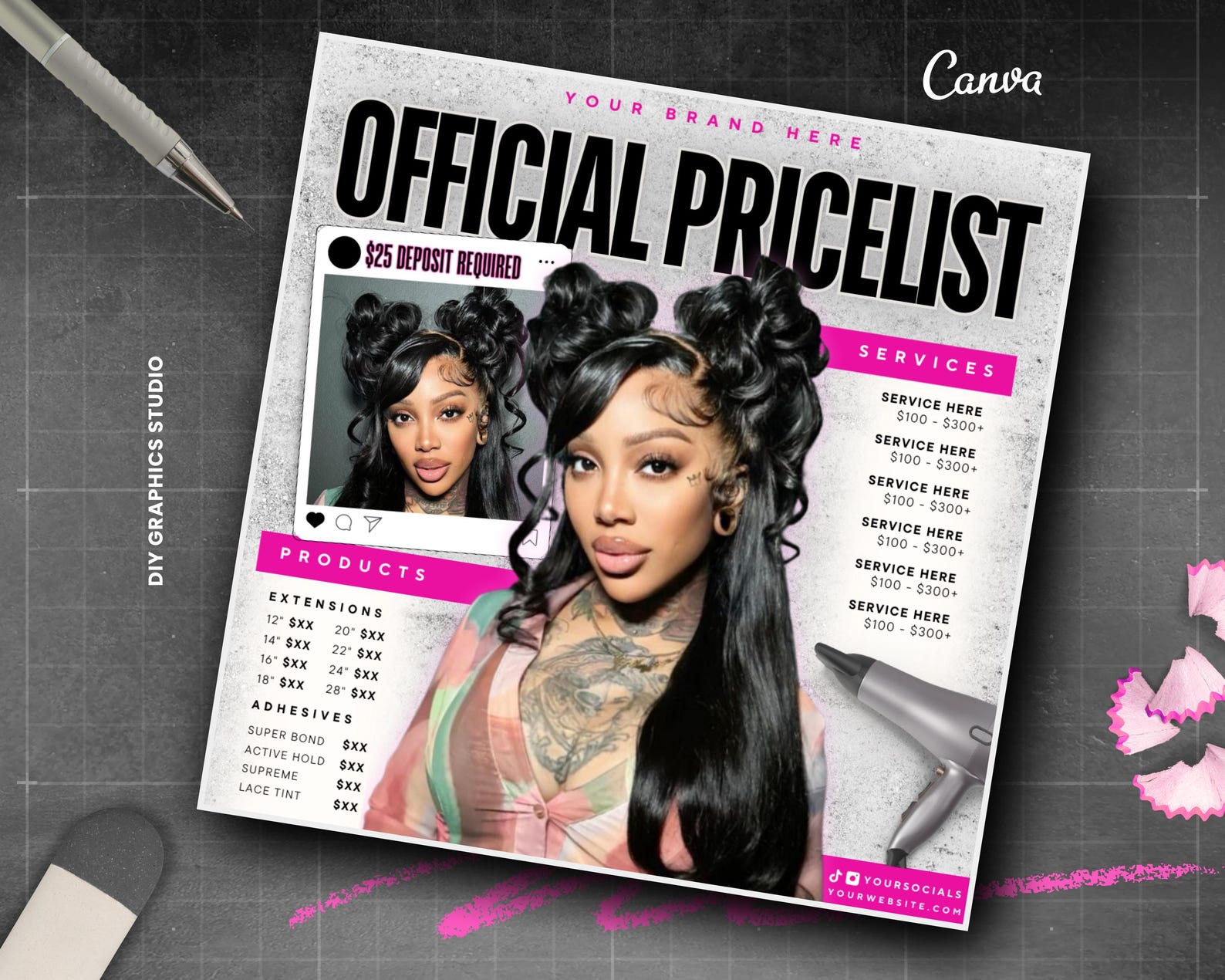 Hair Price List, Beauty Service Price List, Price List Template ...