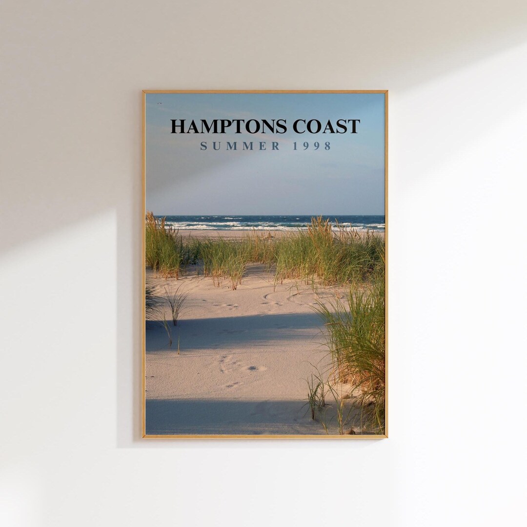 Retro Beachy Hamptons Fashion Magazine Poster Vintage Coastal Digital ...