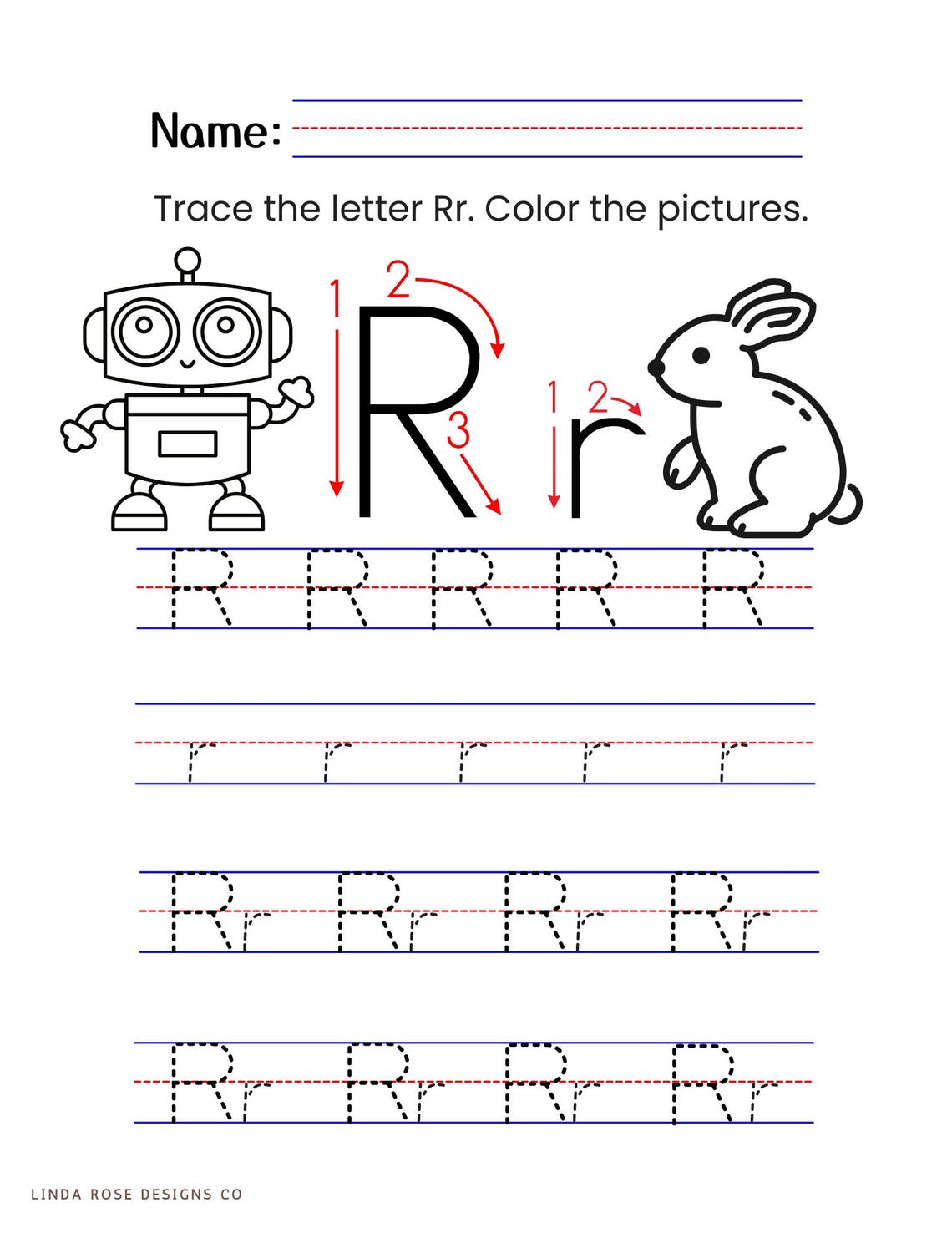 Alphabet Color and Trace - Etsy