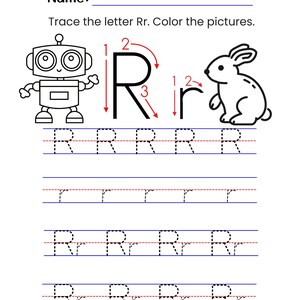 Alphabet Color and Trace - Etsy