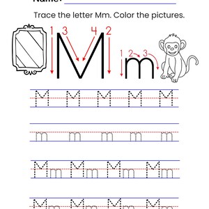 Alphabet Color and Trace - Etsy