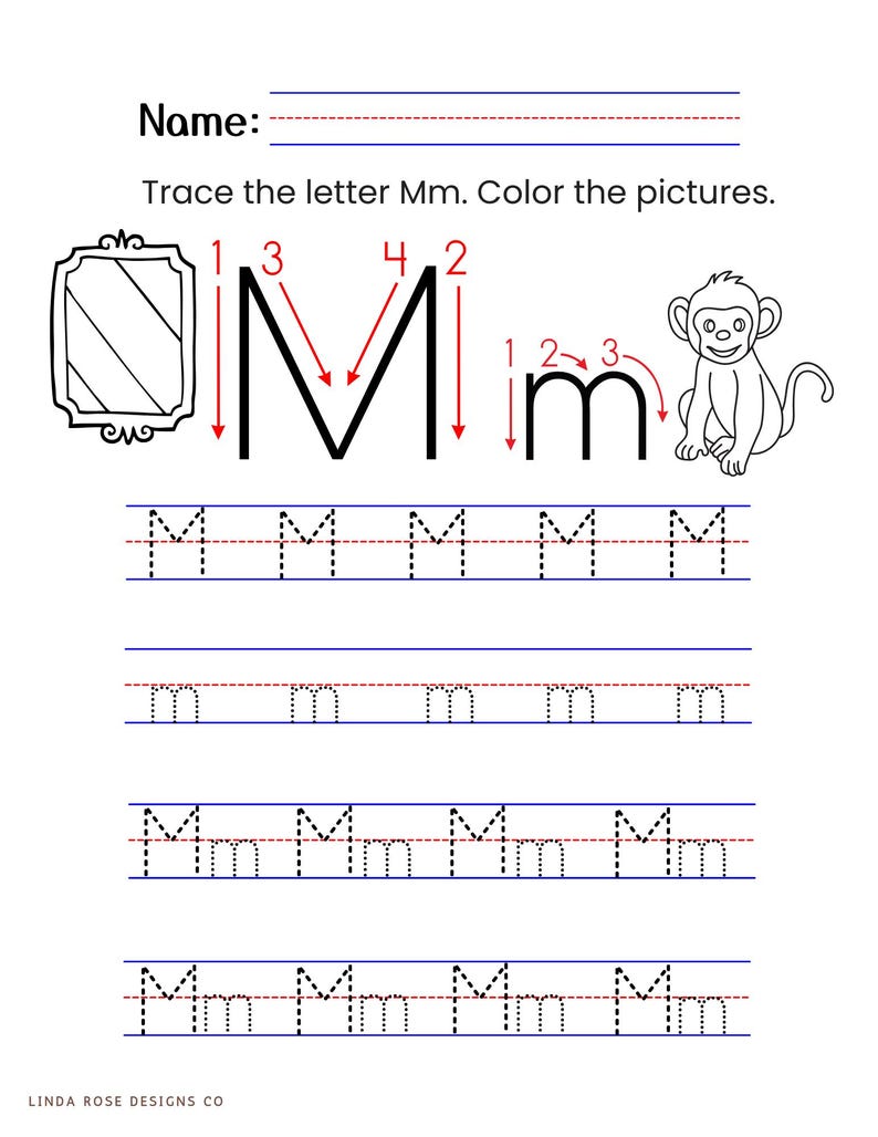 Alphabet Color and Trace - Etsy