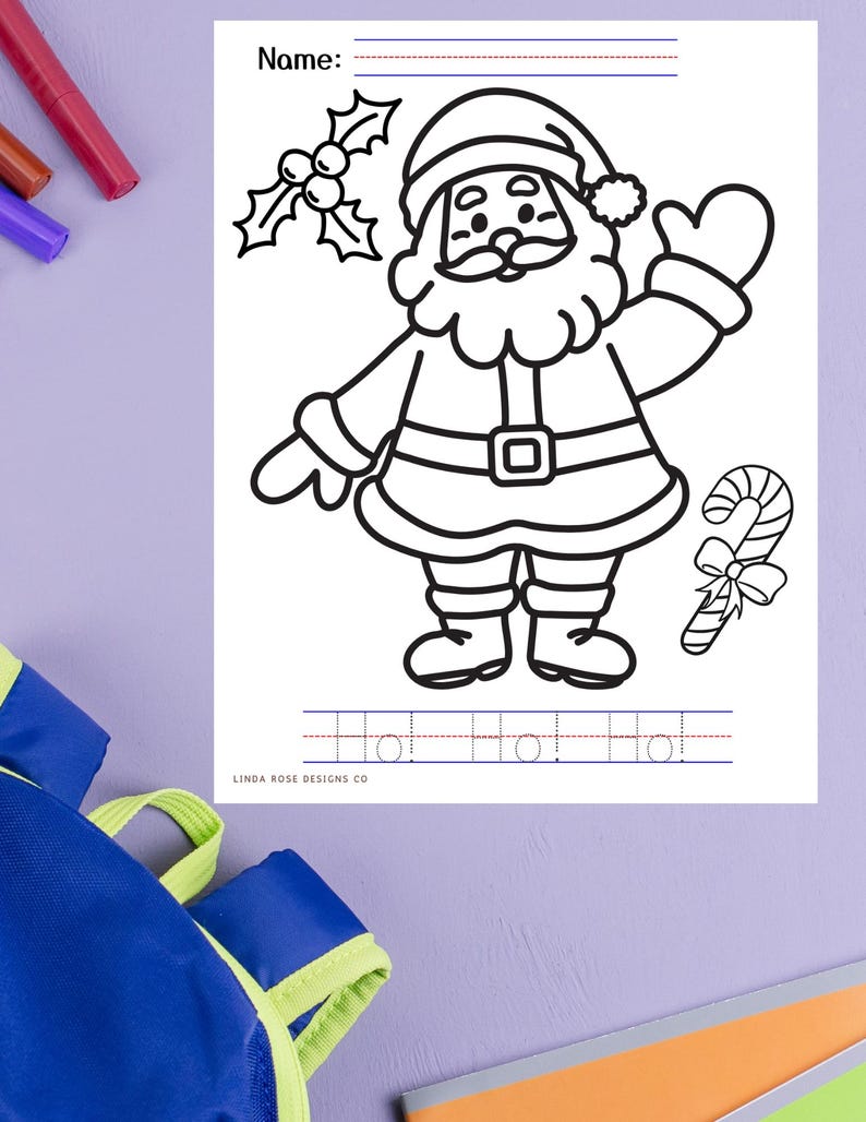 Christmas Color and Trace in English and Spanish - Etsy
