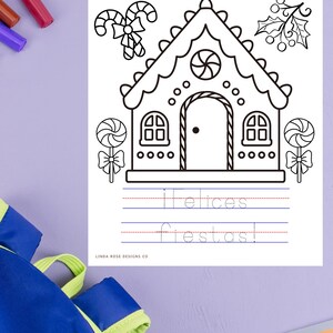 Christmas Color and Trace in English and Spanish - Etsy