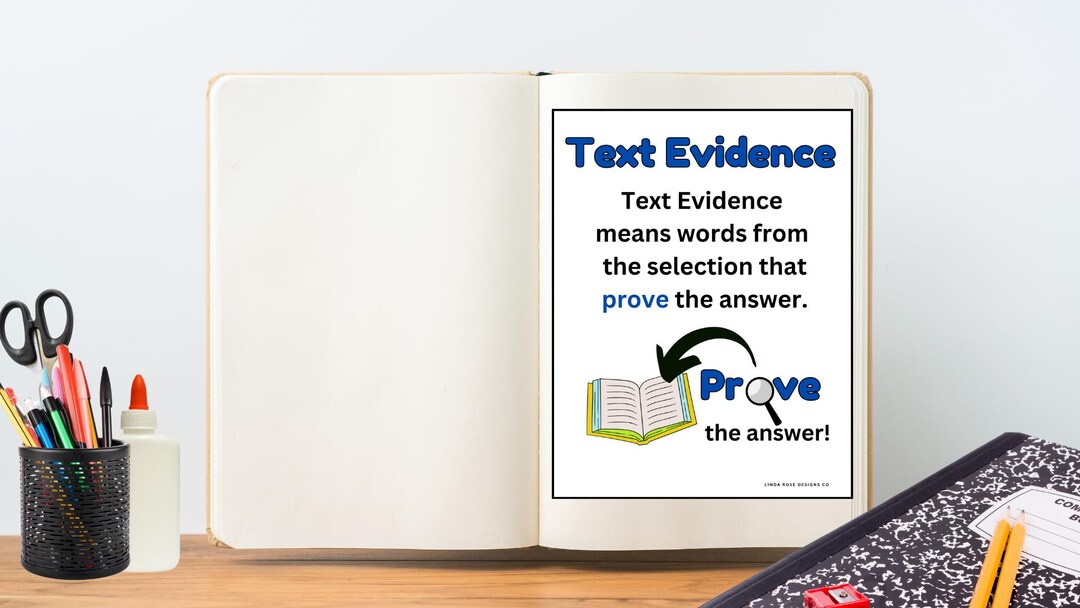 Printable Text Evidence Classroom Anchor Chart 8.5 X 11 In - Etsy