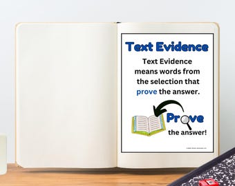 Printable Text Evidence Classroom Poster - Etsy