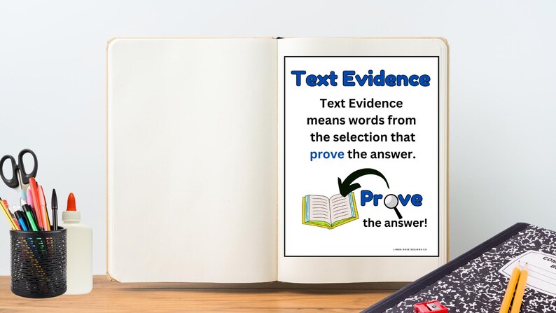 Printable Text Evidence Classroom Anchor Chart 8.5 X 11 In - Etsy