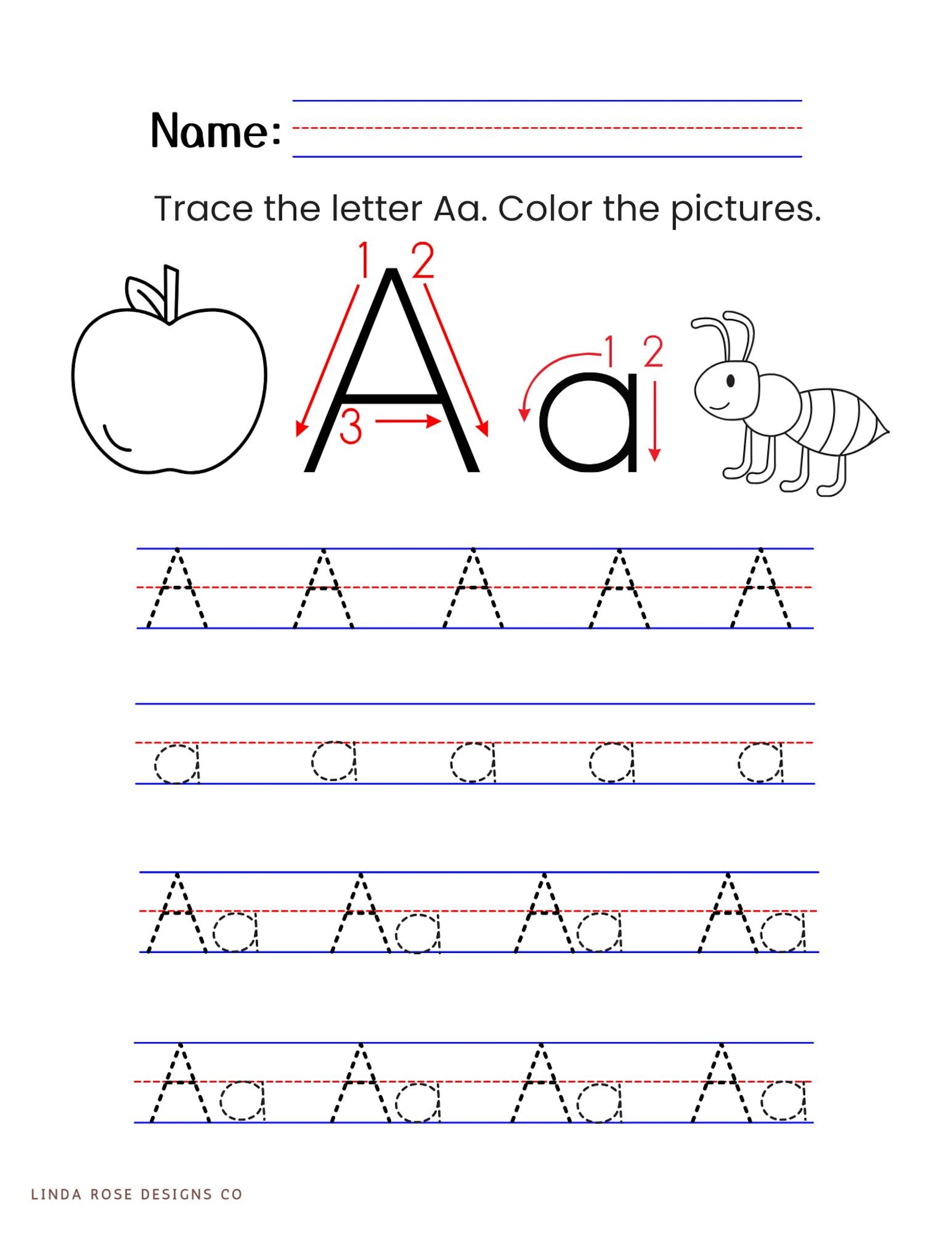 Alphabet Color and Trace - Etsy