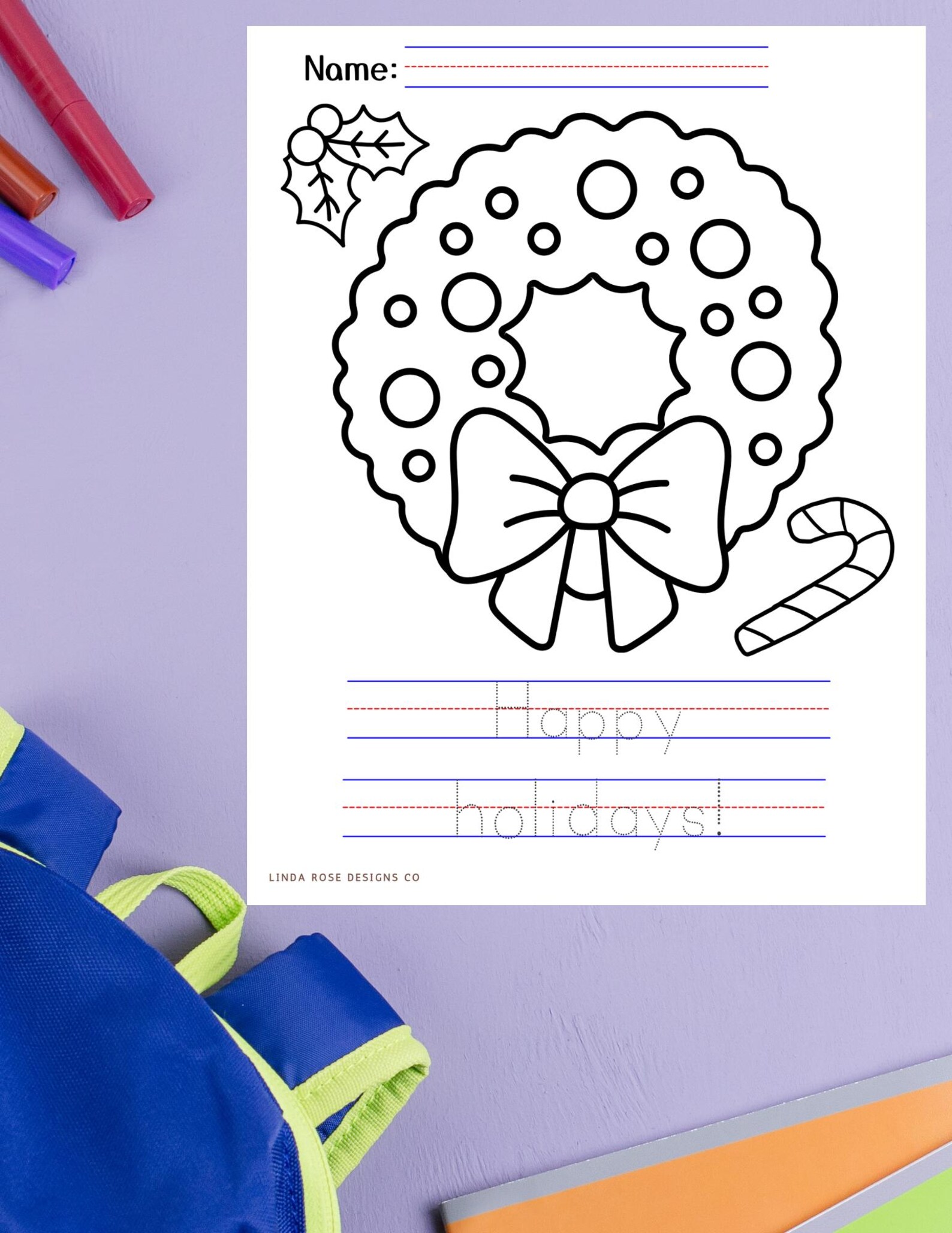 Christmas Color and Trace in English and Spanish - Etsy