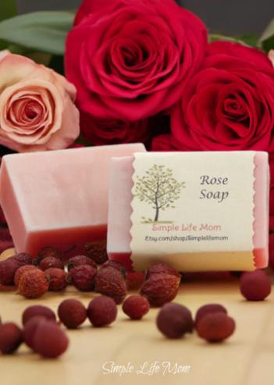 ROSE SOAP BAR All Natural, Organic Handmade Soap, Cold Processed Soap ...