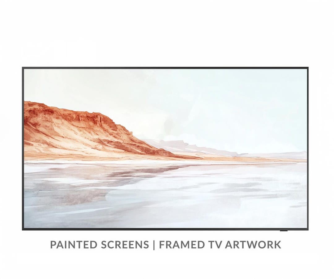 Samsung Frame TV Art | Minimalist Earth Tone Painting | Ocean and ...