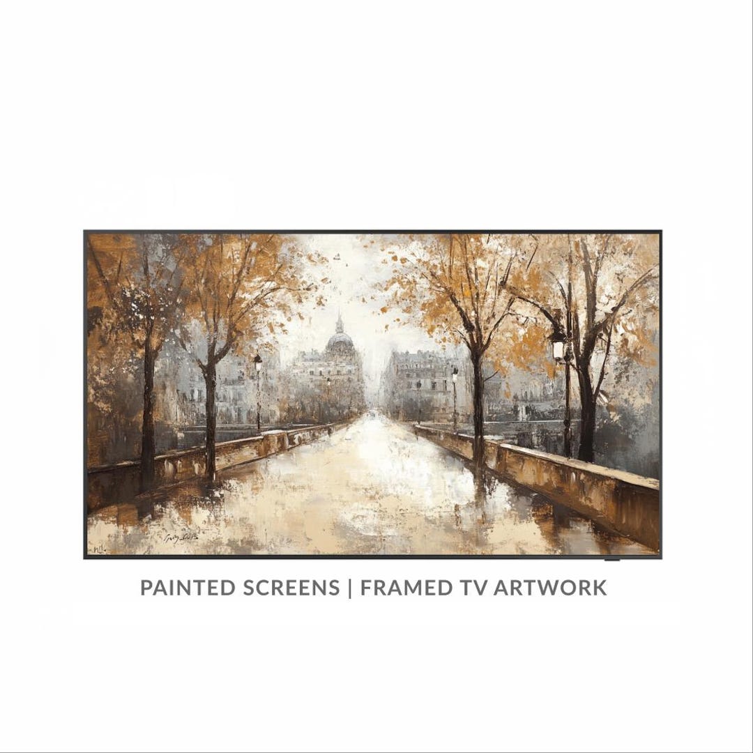 Samsung Frame TV Art | Paris Oil on Canvas Painting | European Fall ...