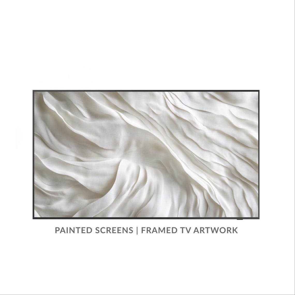 White Abstract Waves Background TV Art, Beautiful Samsung Frame TV ...