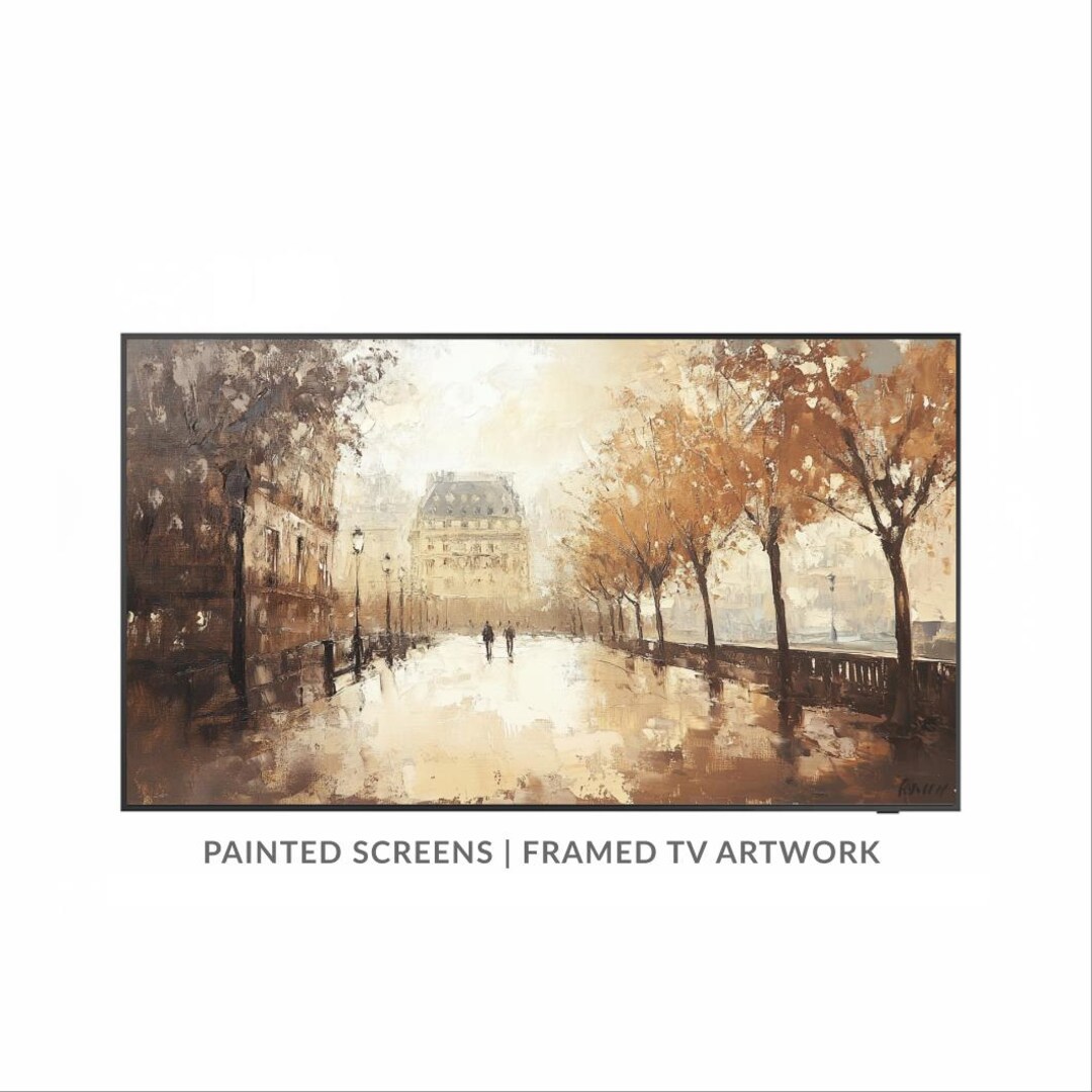 Samsung Frame TV Art | Paris Oil on Canvas Painting | European Fall ...