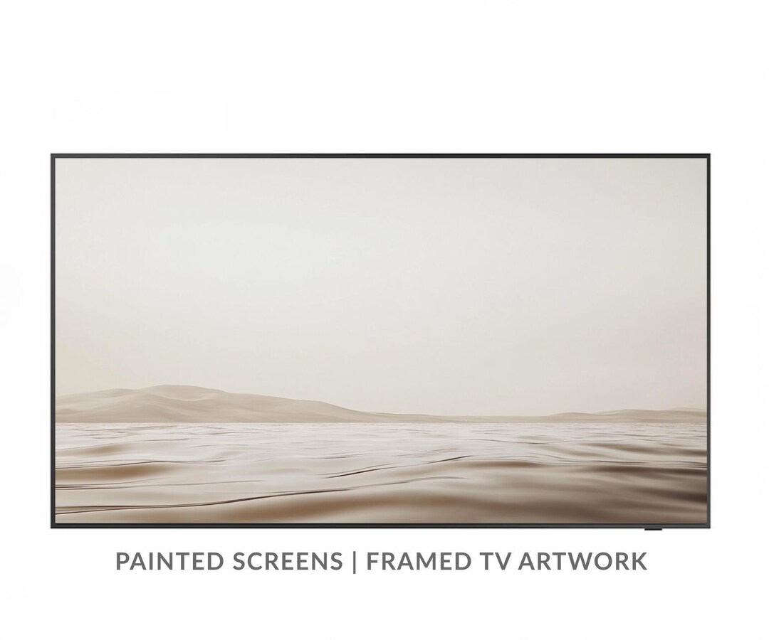 Samsung Frame TV Art | Minimalist Earth Tone Painting | Ocean and ...