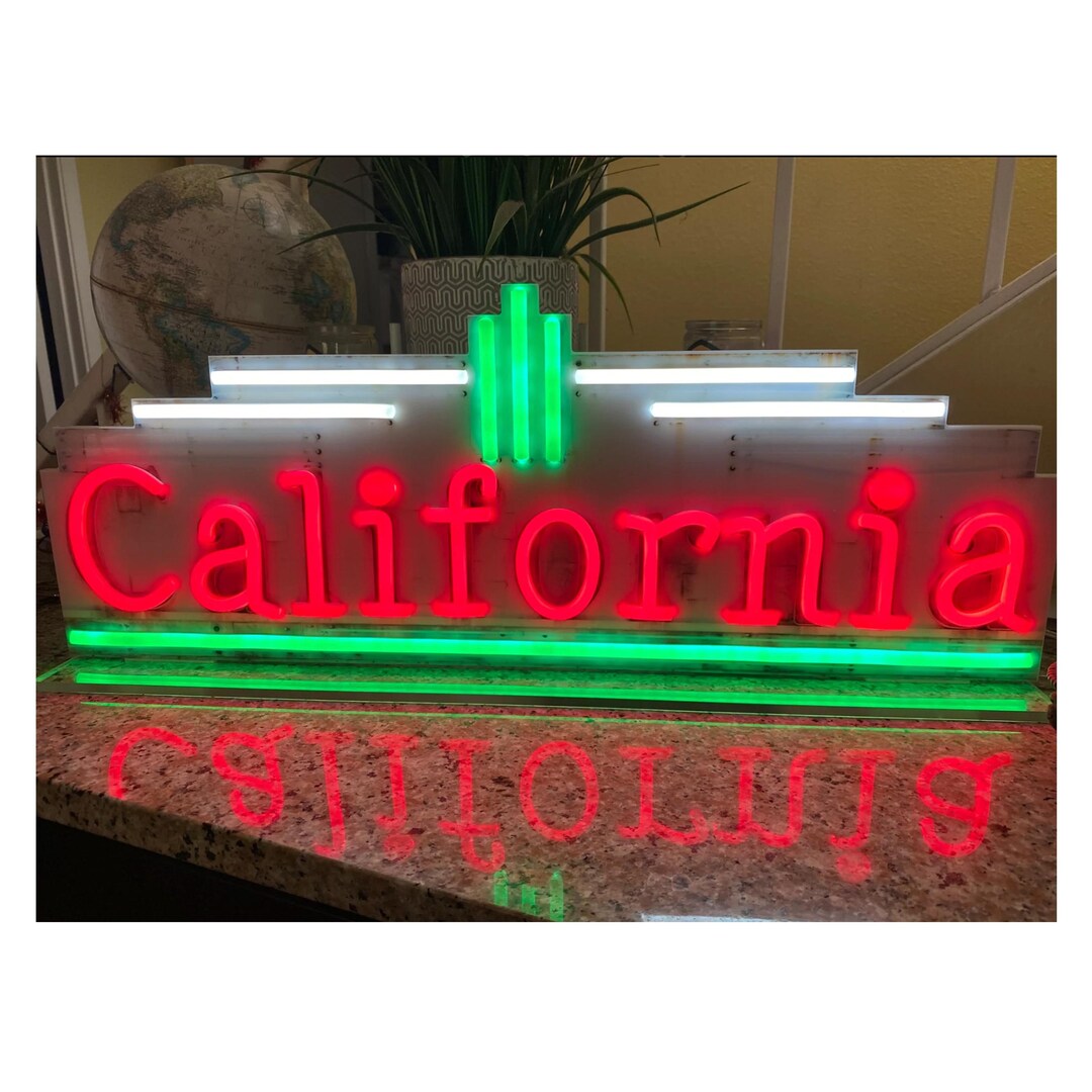 California Neon Sign, Neon Sign, LED Wall Art, Home Decor Light, Man ...