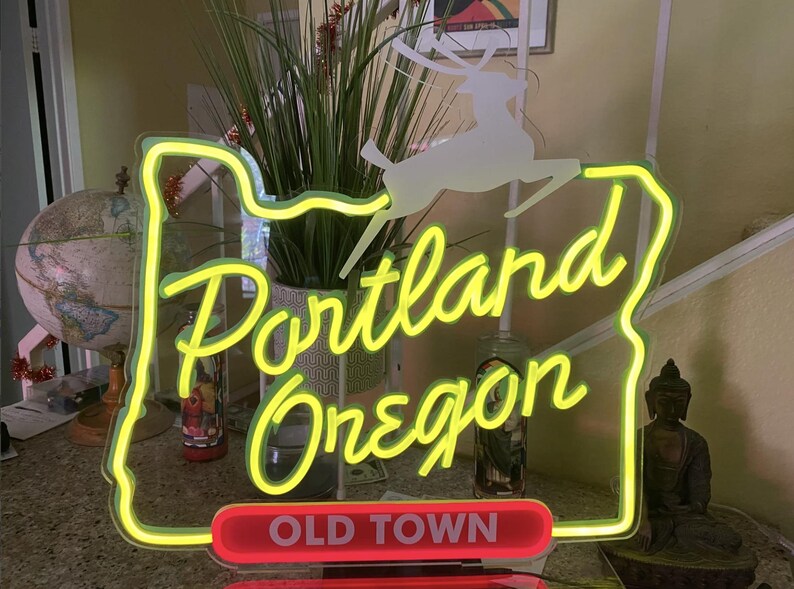 Portland Oregon Neon Sign, Neon Sign, LED Sign, Game Room Light ...