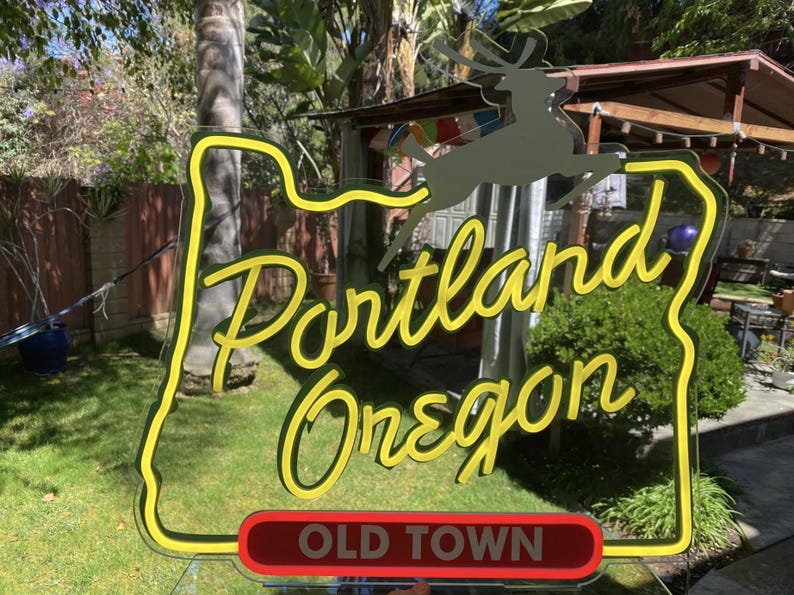 Portland Oregon Neon Sign, Neon Sign, LED Sign, Game Room Light ...