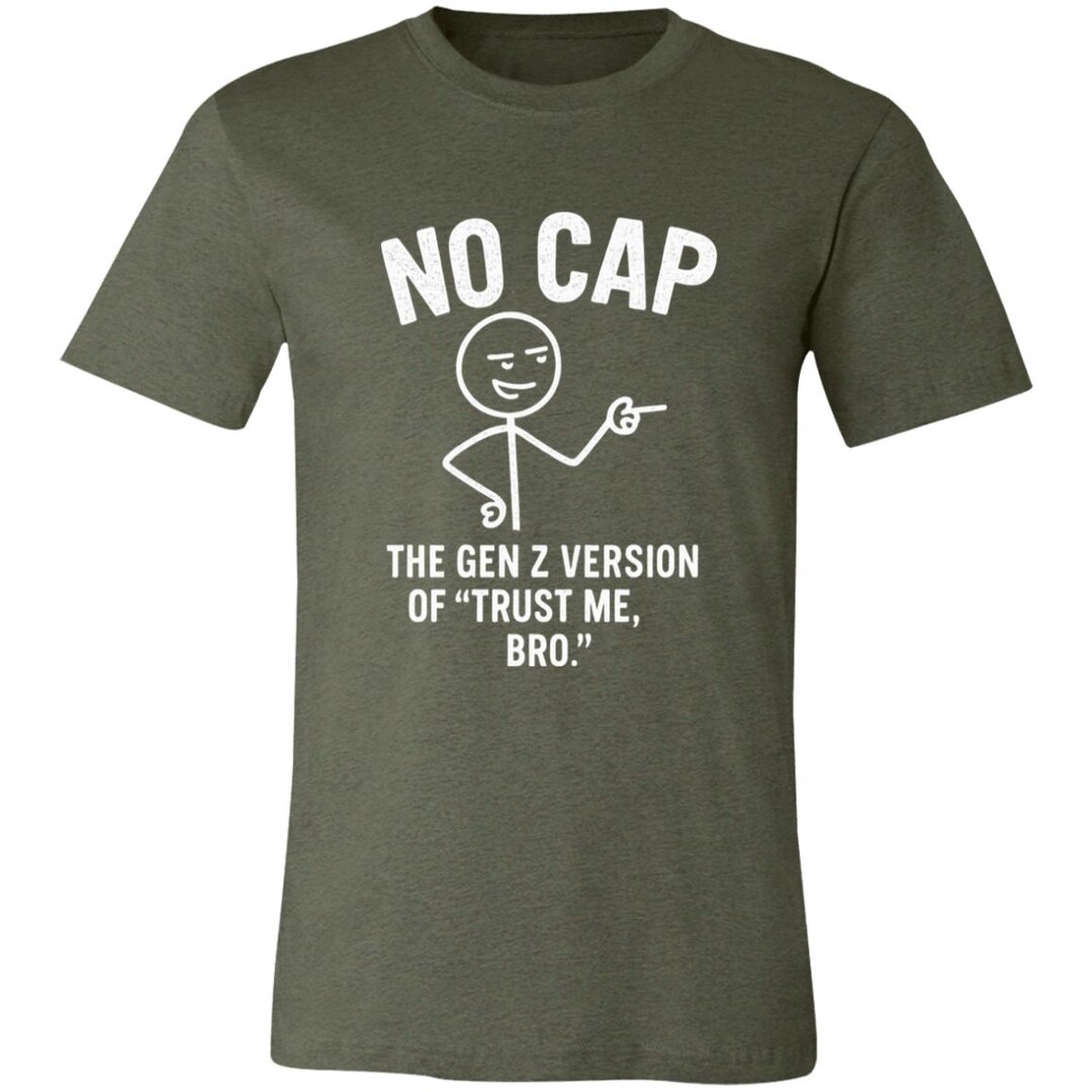 No Cap With Stick Figure Pointing Finger -- Trust Me, Bro Light Print ...