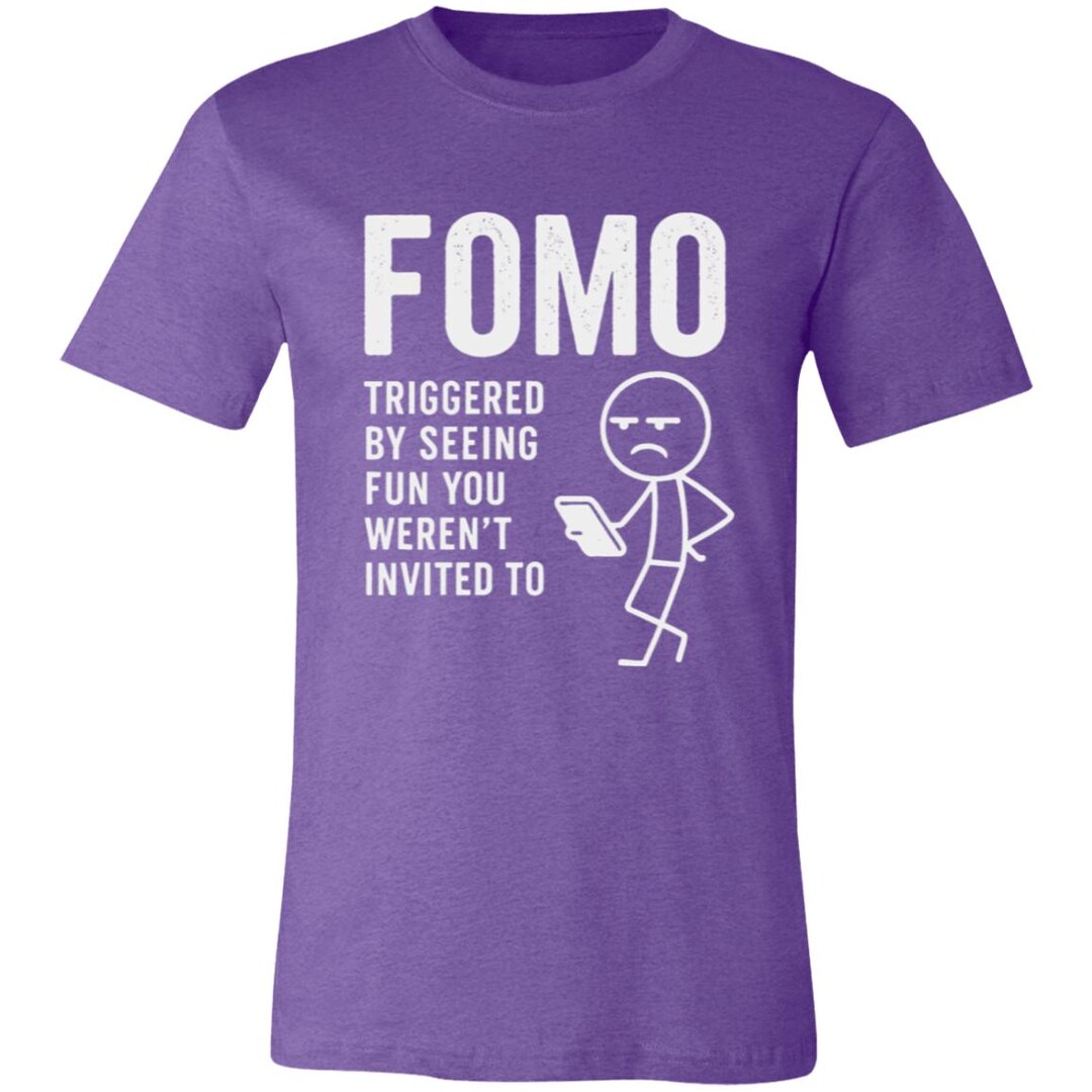 FOMO -- Triggered While Holding Phone Stick Figure T-shirt Light Print ...