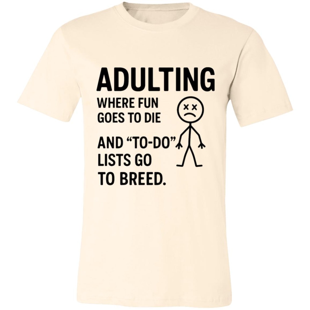 Adulting Spoiler Alert Stick Figure T-shirt Dark Print - Etsy