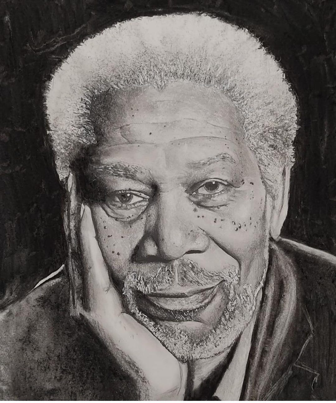MORGAN FREEMAN Pencil and Charcoal Drawing Exclusive Art - Etsy