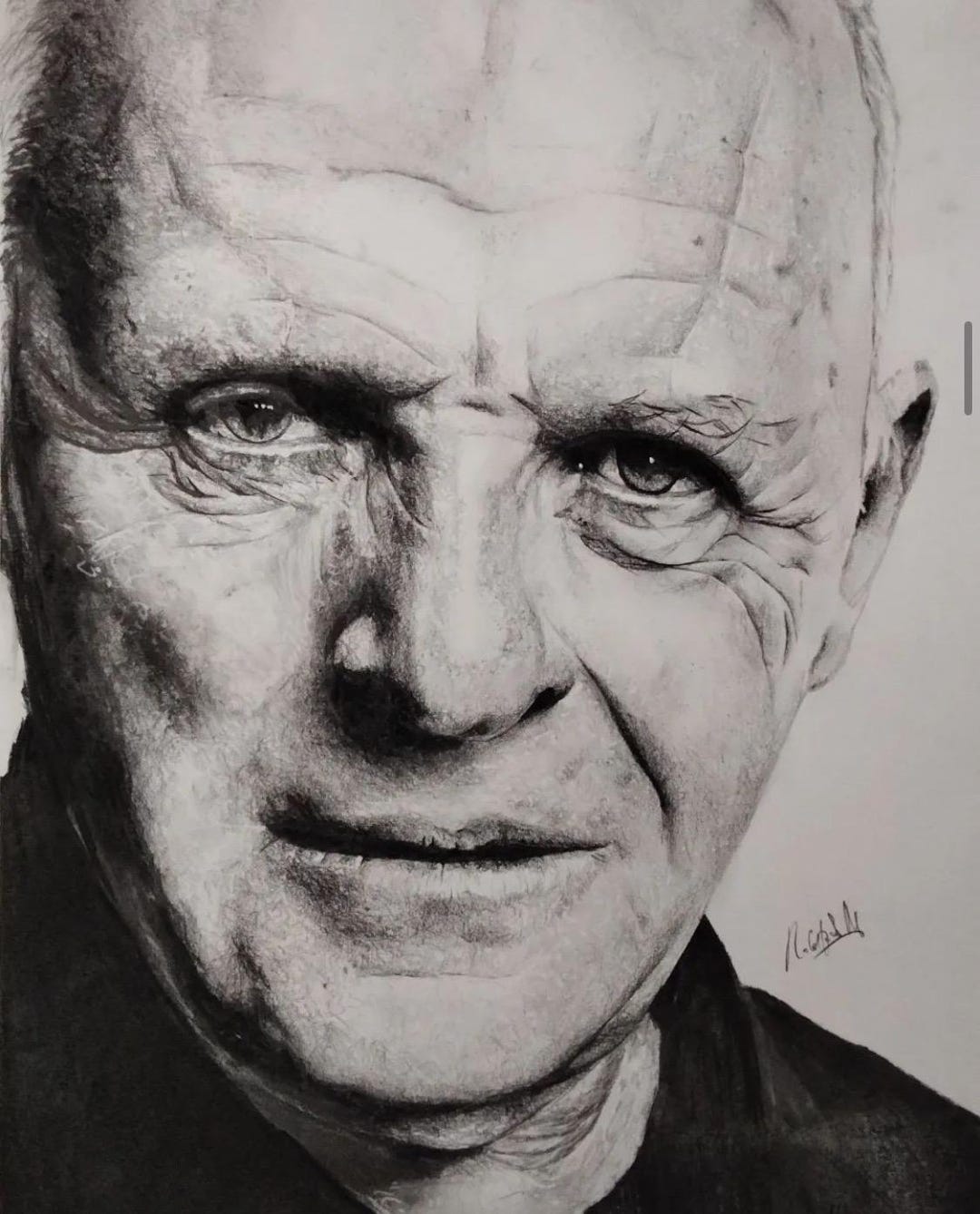 ANTHONY HOPKINS Pencil and Charcoal Drawing Exclusive Art - Etsy