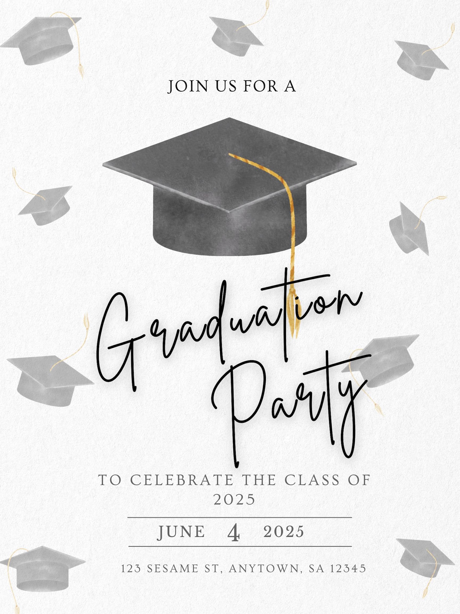 Editable Graduation Party Invitation Template: Canva Printable (digital ...