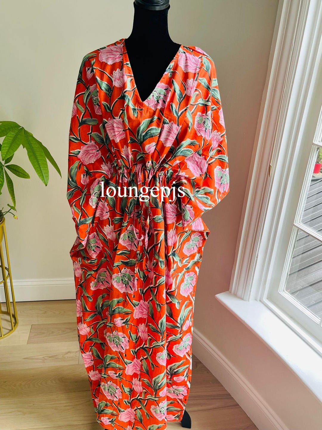 Hand Block Print Kaftan, Indian Dresses for Women, Valentines Clothing, Lounge and Sleepwear ...