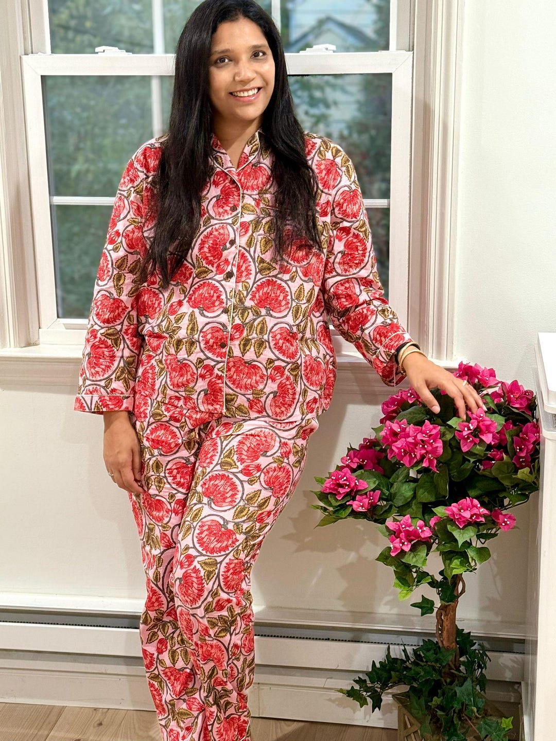 Indian Cotton Pajama Set, Block Print Boho Loungewear, Hand Block Print ...