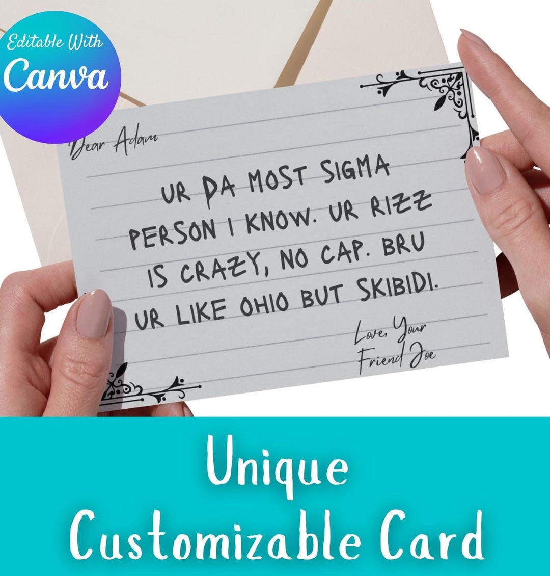 Funny Brain Rot Card-canva Template - Etsy