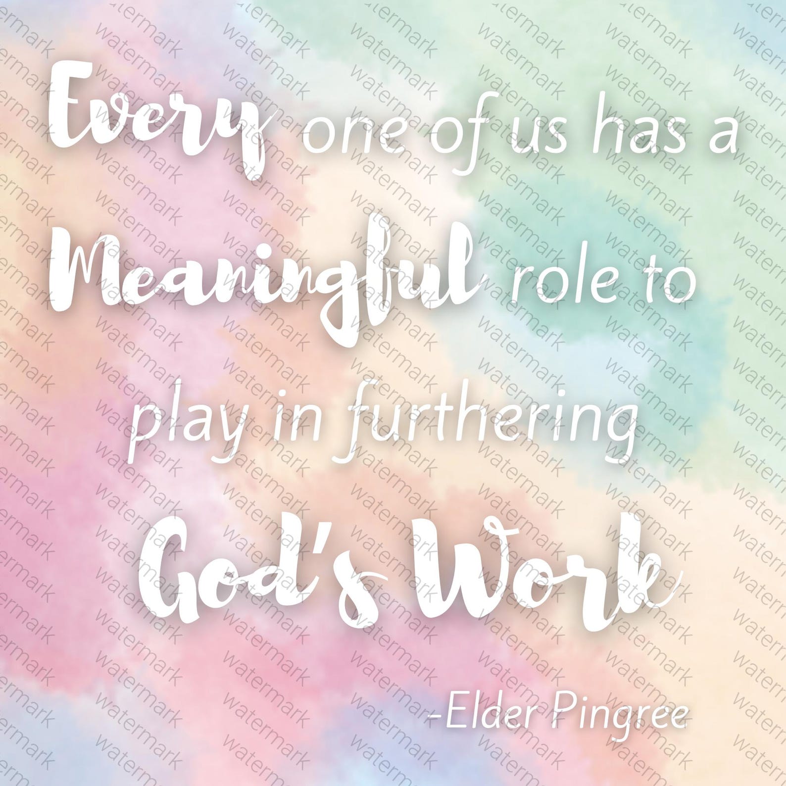 Come Follow Me Handout-quote From Elder Pingree's "i Have a Work for ...