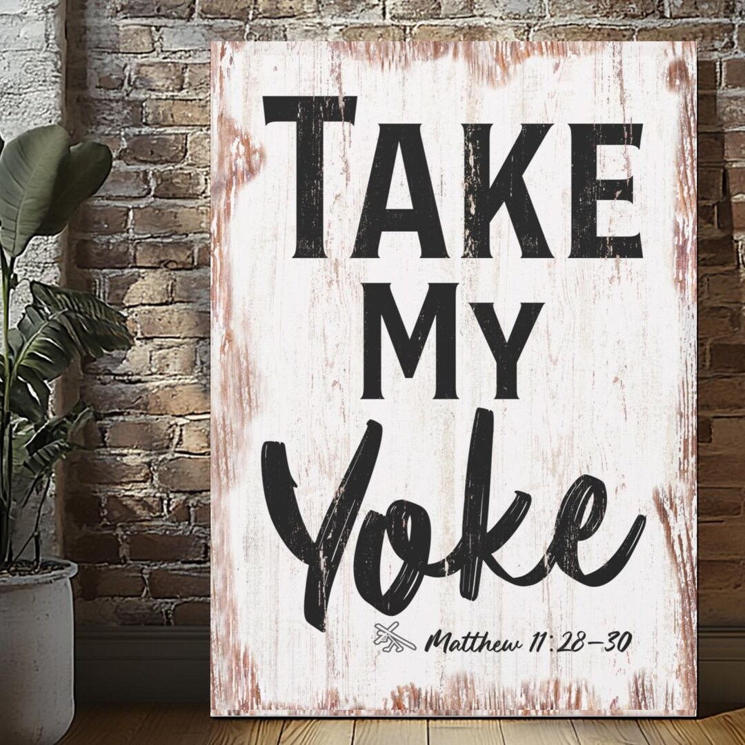 Yoke Up™ Christian Wall Art | Bible Verse Canvas Print | Faith-based ...