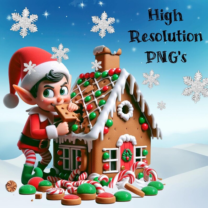 25 Naughty Christmas Elves Clipart Pack - 300 DPI High-resolution ...