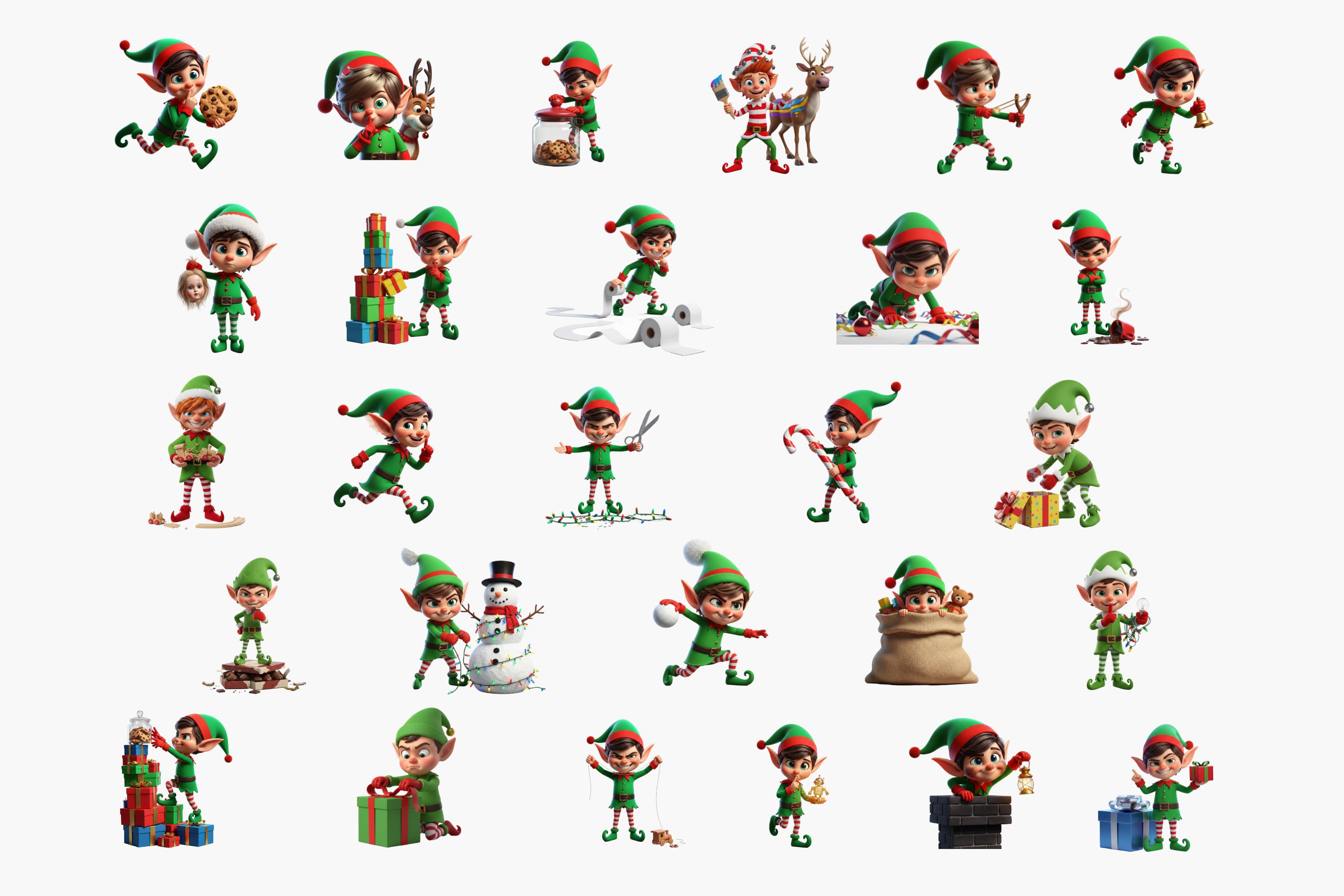 27 Cute 3D Sneaky Elf Clipart | Premium Christmas Sublimation PNG - Etsy