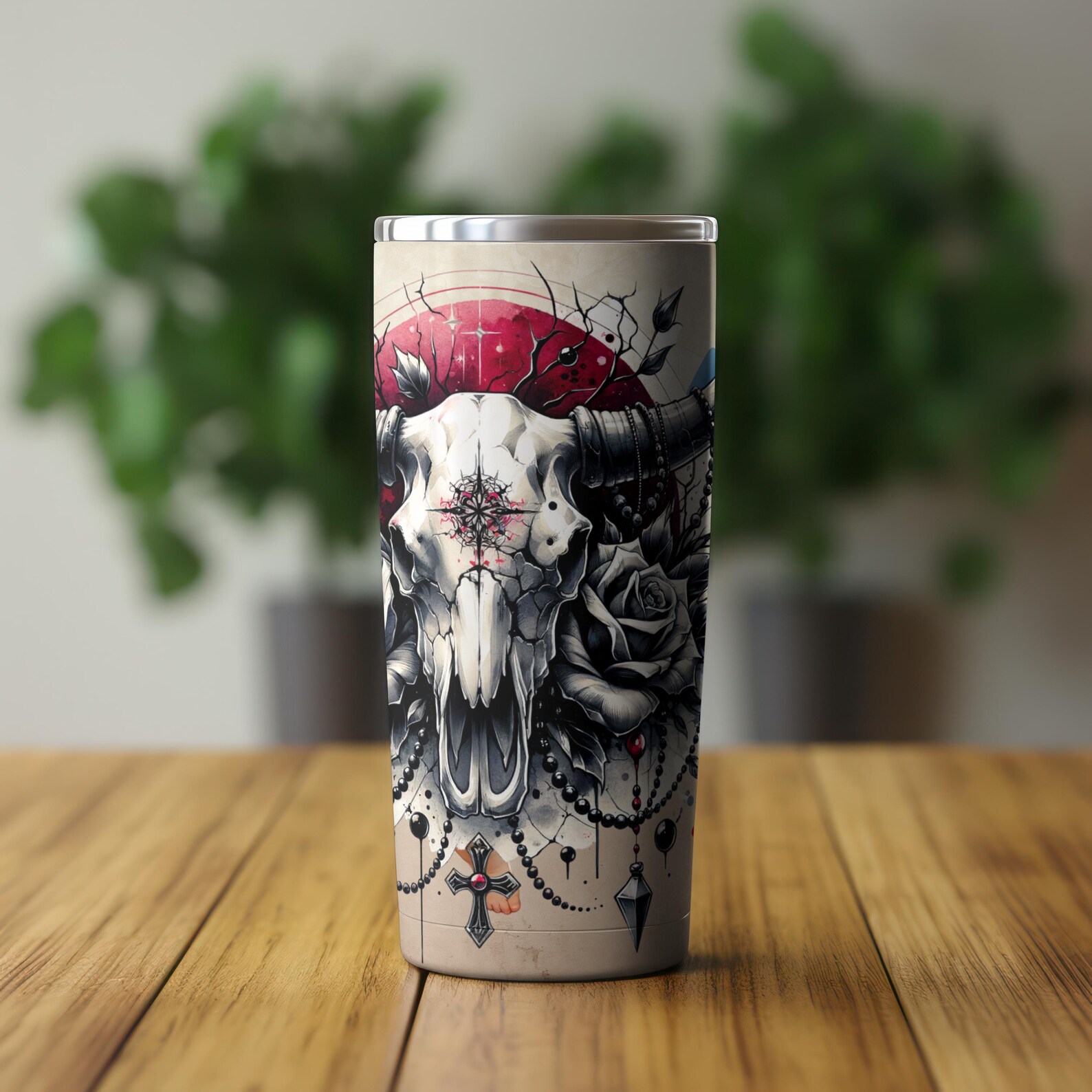 Western Cow Skull With Roses and Beads, Bold, Edgy and High Detailed ...