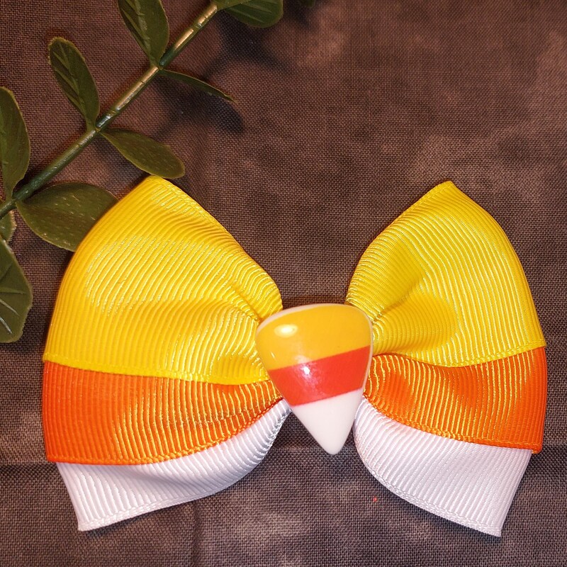 Candy Corn Hair Bow - Etsy