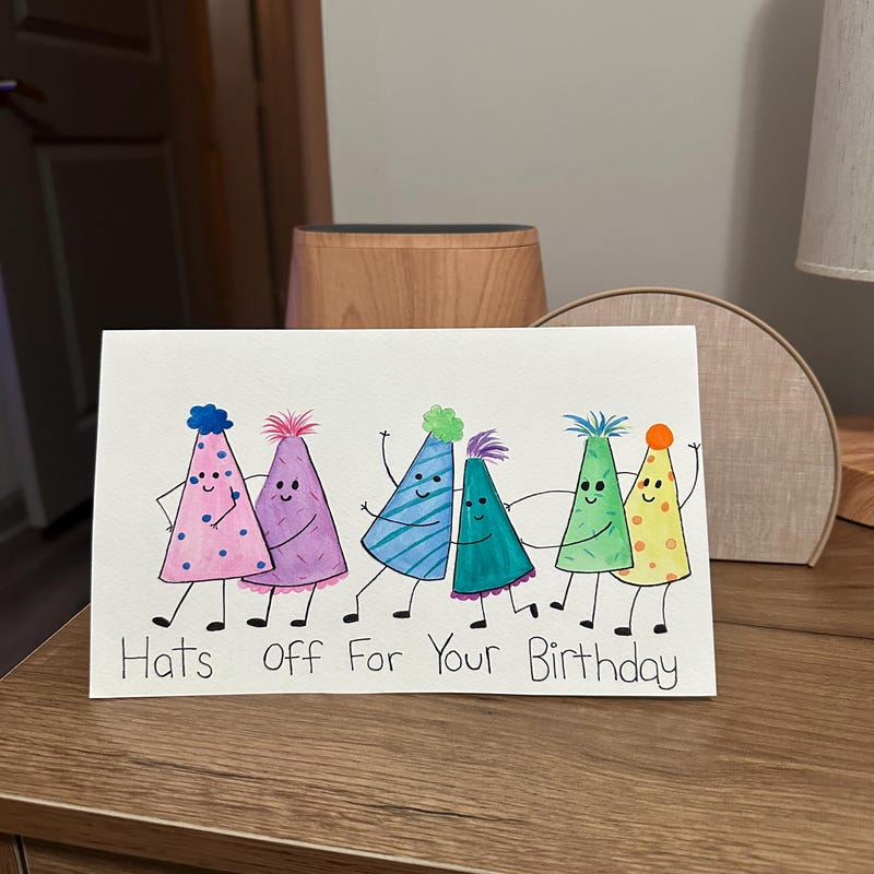 Hand Drawn Birthday Cards - Etsy