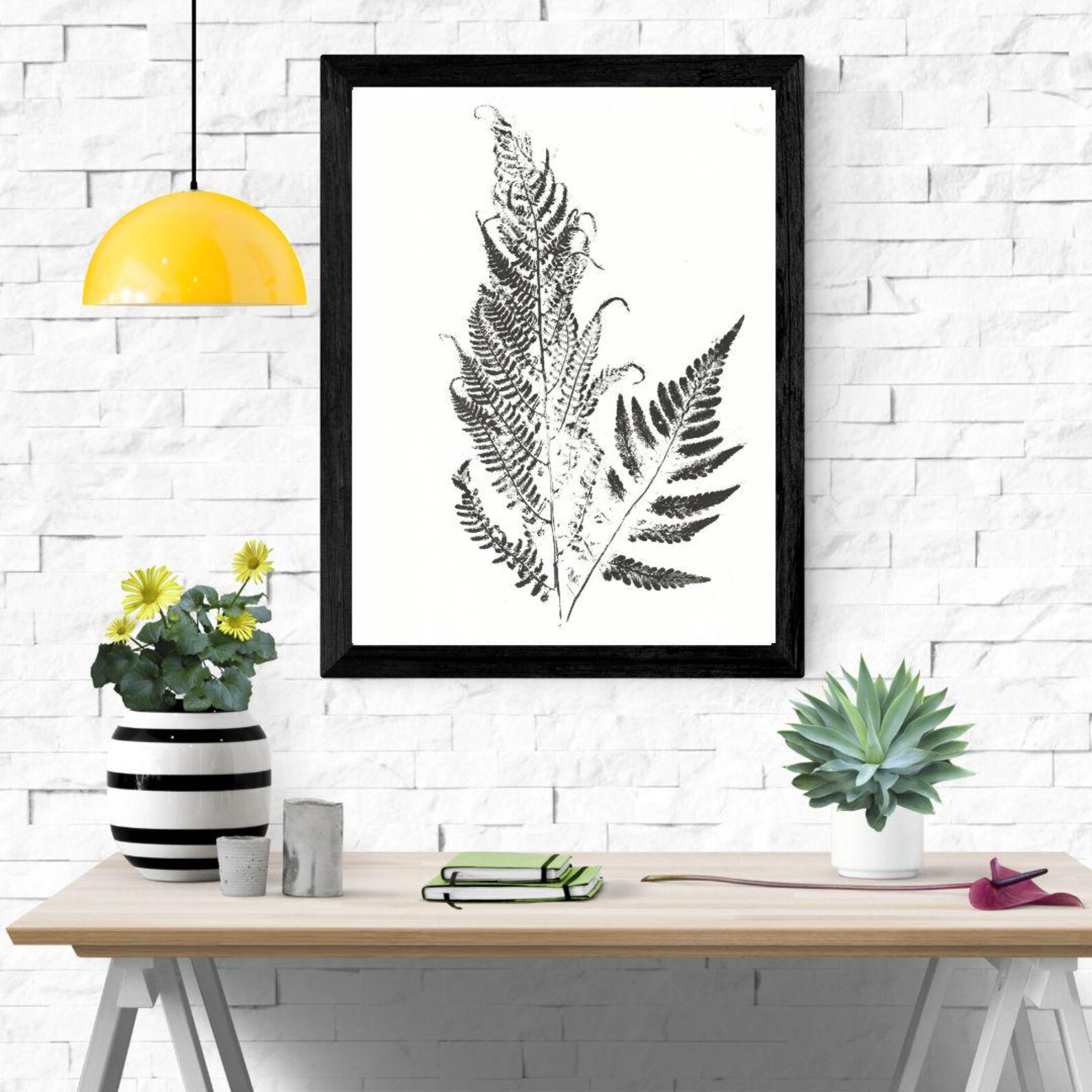 Ferns Monoprint, Botanical Print, Original Art, 8.5 X 11 Inch, Black ...